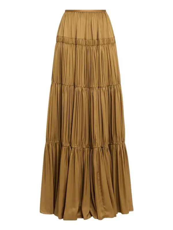 Ulla Johnson Gaelle Gathered Silk Maxi Skirt - Willow