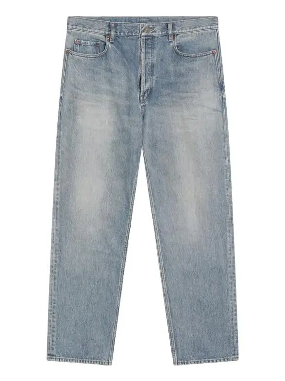 Saint Laurent Washed-effect Straight-leg Denim Jeans - Blue