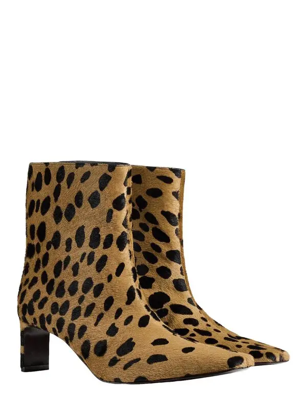 Khaite Ona Calf Hair Bootie - Camel /black