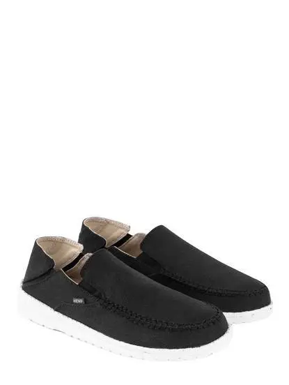 8000KICKS Hemp Slip-on With Collapsible Heel - Black And White