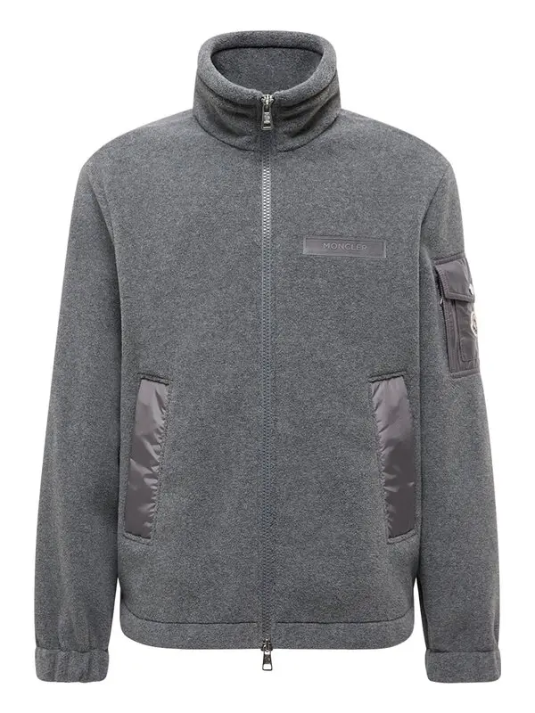 Moncler Zip-up Fleece Cardigan - Grey
