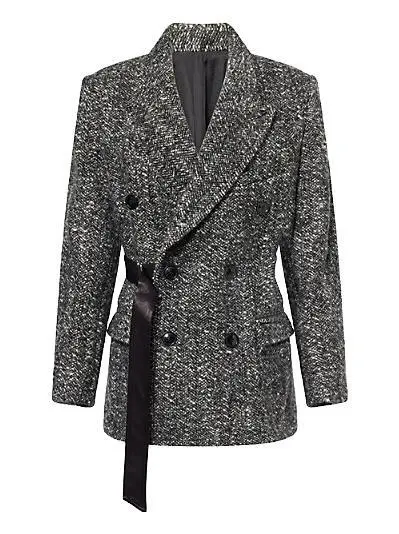 Isabel Marant Atrium Ezzia Double-breasted Wool-blend Jacket - Black Ecru