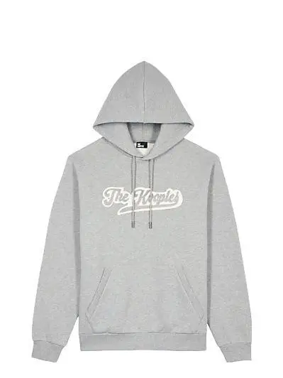 The Kooples Brand-appliqué Relaxed-fit Hoody - Grey Melange