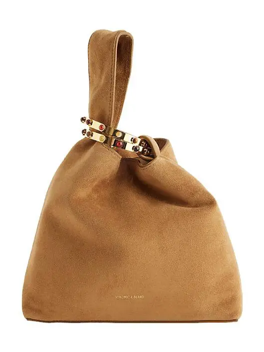Veronica Beard Swing Suede Clutch - Acorn