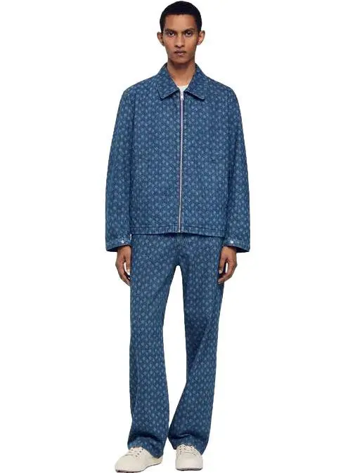 Sandro Rope Motif Denim Jacket - Raw-denim