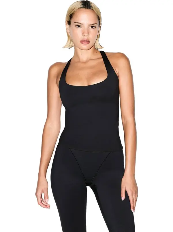 SKIMS Matte Racerback Tank - Obsidian