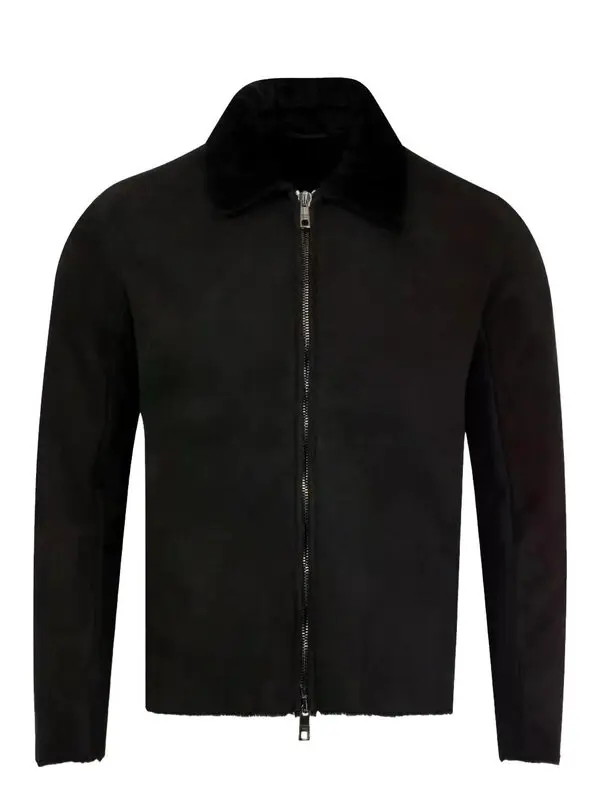 GIORGIO BRATO Collared Leather Jacket - Nero