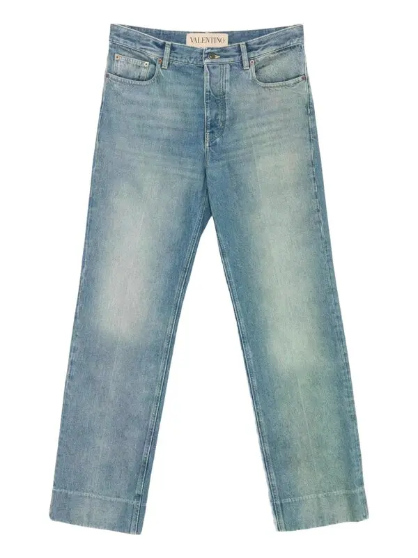 Valentino Garavani Logo-patch Jeans - Blue