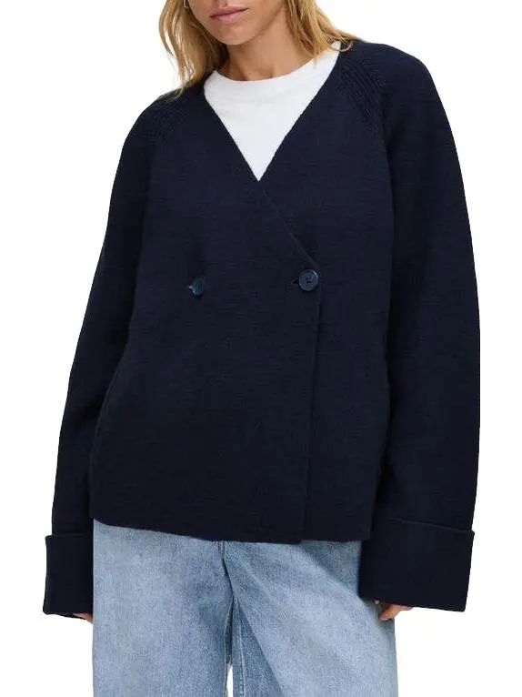 ALIGNE Hampton Double-breasted Cardigan - Navy