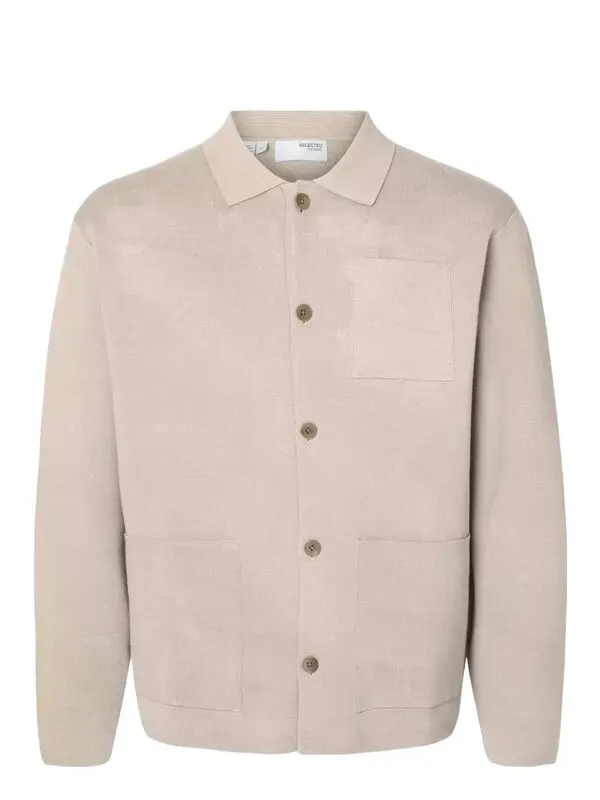 SELECTED Patch-pockets Knit Cardigan - Neutrals