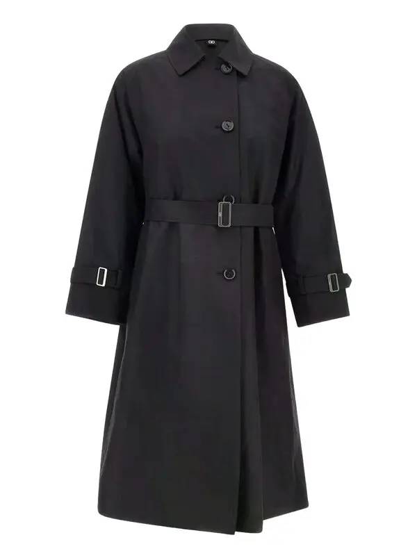 DUNO Belted Trench Coat - Black