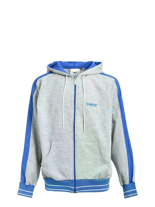 SAINT MXXXXXX Stripe-trim Hoodie - Grey