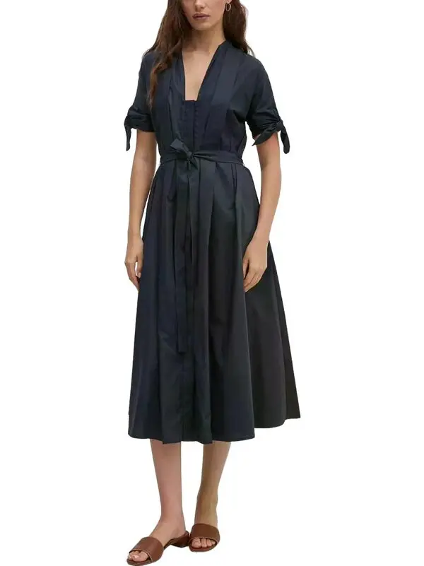 SANDRO FERRONE Belted Midi Dress - Blue