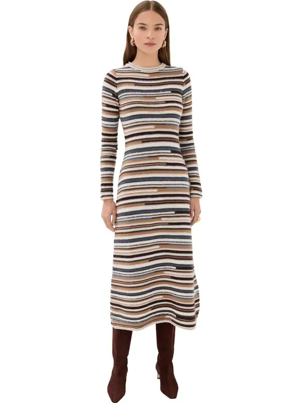 Veronica Beard Sanders Knit Dress - Dark Acorn Multi