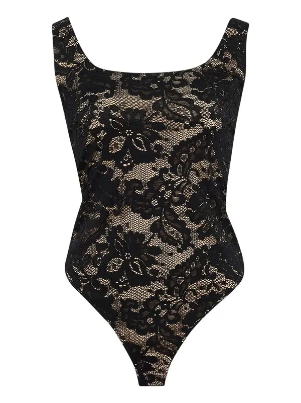 Generation Love Gigi Sleeveless Lace Bodysuit - Black Beig