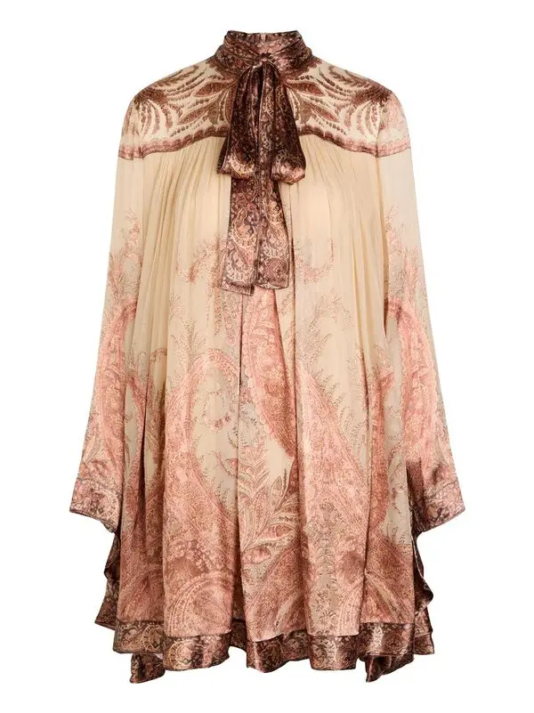 Zimmermann Hypnotic Paisley Devoré Chiffon Mini Dress - Multi Print