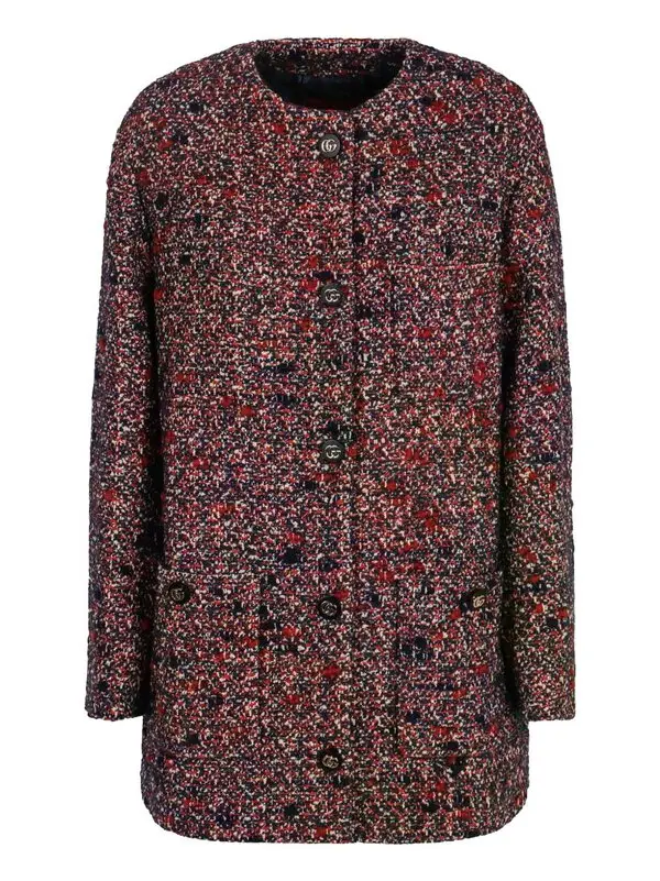 Gucci Bouclée Buttoned Coat - Red