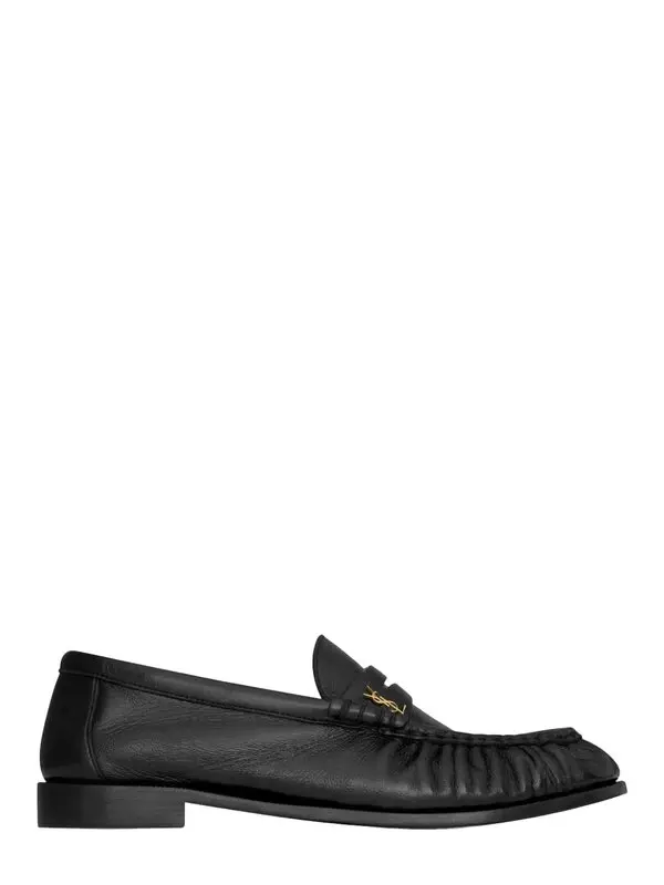 Saint Laurent Leather Loafers - Black