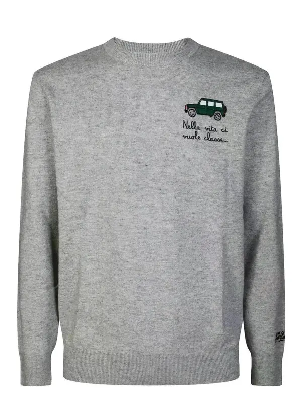 MC2 SAINT BARTH Embroidered Crew-neck Sweater - Grey