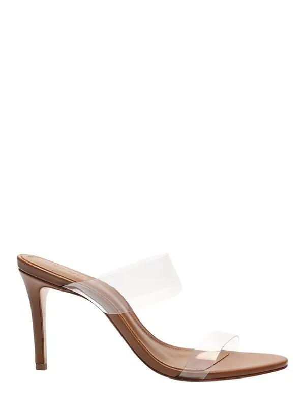 Schutz Ariella Strappy Vinyl Slide Sandals - Brown