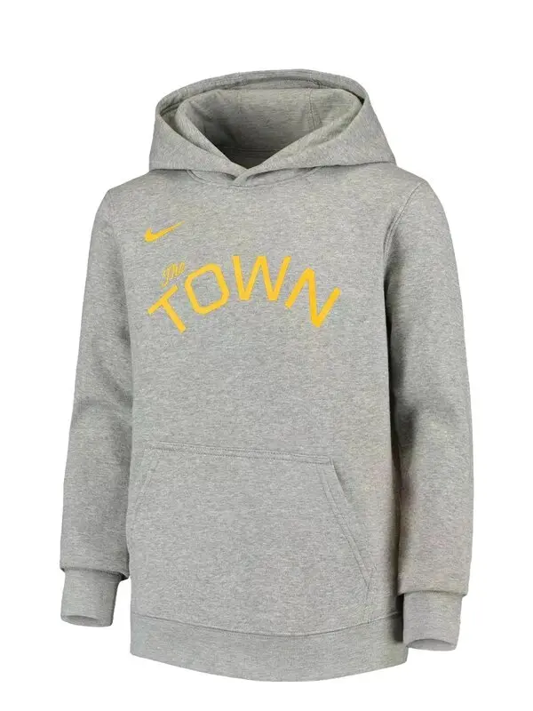 Nike Nba Golden State Warriors Earned Edition Essential Pullover Hoodie - Grey