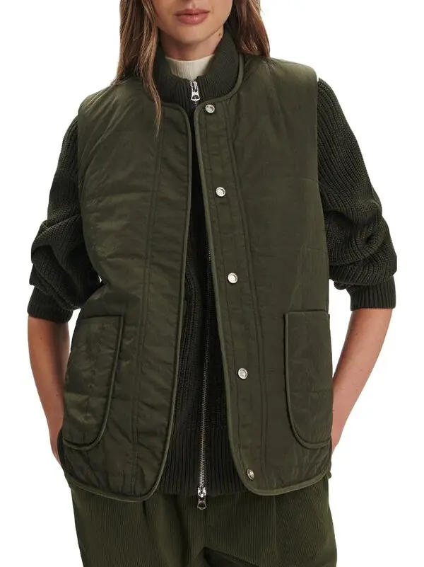 Varley Audrea Reversible Gilet - Sand Shell /forest