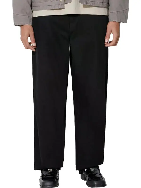 Carhartt Work In Progress Single Knee Logo-patch Trousers - Black