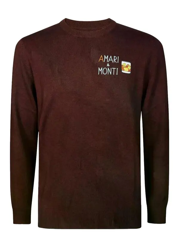 MC2 SAINT BARTH Embroidered Crew-neck Sweater - Brown