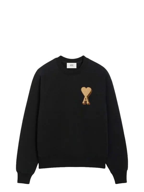 Ami Cotton Logo Sweatshirt - Black