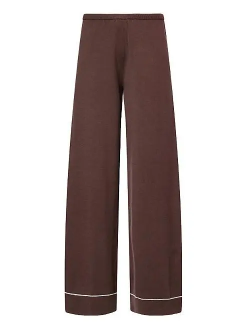 THE COUTURE CLUB Embroidered-logo Knit Jogging Bottoms - Chocolate