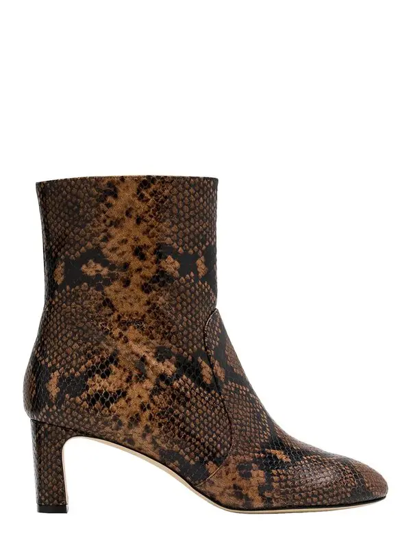 STUART WEITZMAN Babette -printed Leather Booties - Espresso