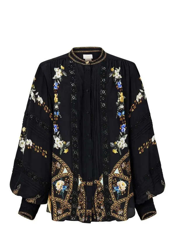 Camilla Printed Silk Blouse - Ottoman Elegance