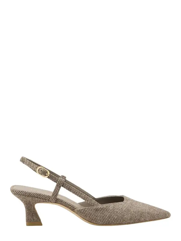 STUART WEITZMAN 50mm Vinnie Twill Slingback Pumps - Taupe