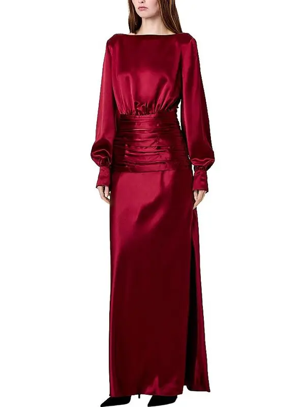 NICHOLAS Samina Ruched Gown - Plum