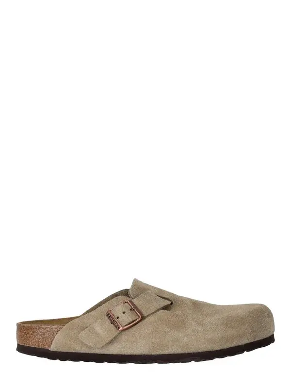 BIRKENSTOCK Boston Suede Clogs - Beige