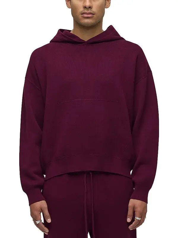 Hudson Jeans Cotton Cashmere Double Knit Hoodie - Bordeaux