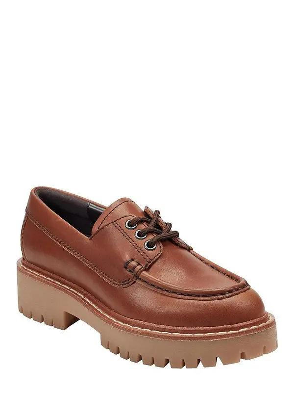 MARC FISHER LTD. Nerida Suede Lug Sole Loafers - Dark Natural