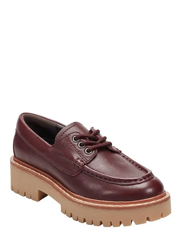 MARC FISHER LTD. Nerida Suede Lug Sole Loafers - Dark Red