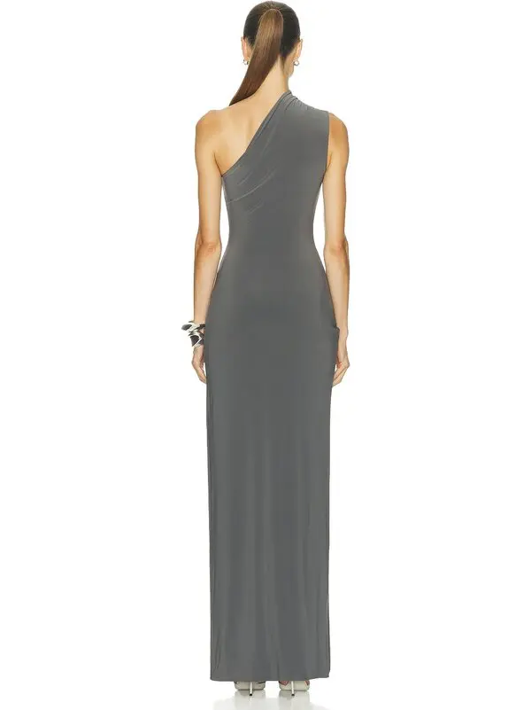 GRACE LING Claw One Shoulder Dress - Grey