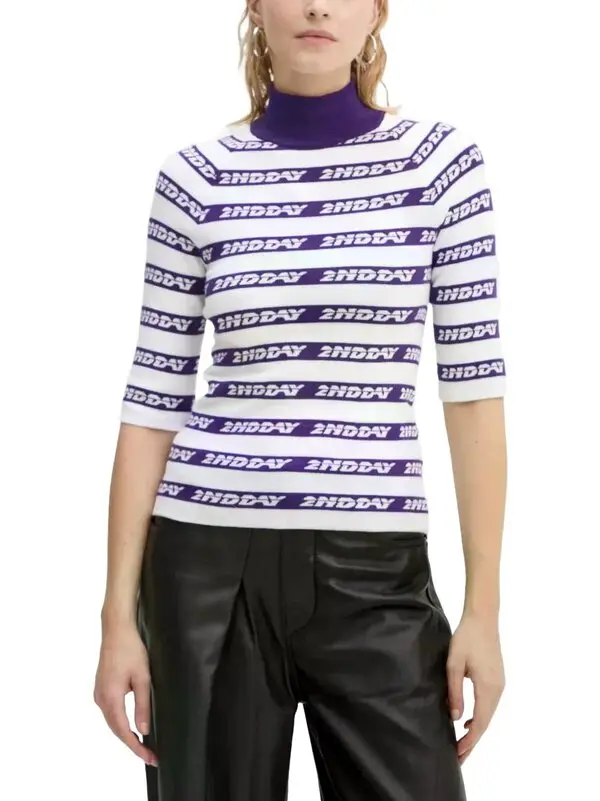 Day Birger Et Mikkelsen Striped Roll-neck Knitwear - White