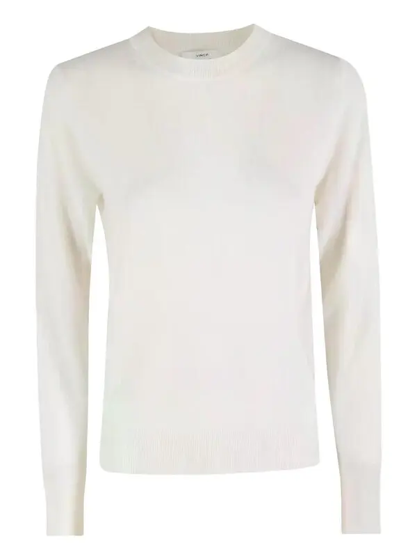 Vince Crewneck Long-sleeve Top - White