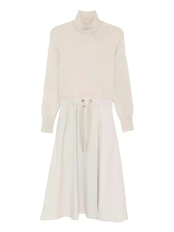 Herno Roll-neck Tie Dress - Neutrals