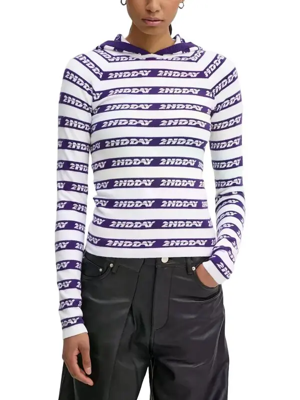 Day Birger Et Mikkelsen Striped Hooded Sweater - White