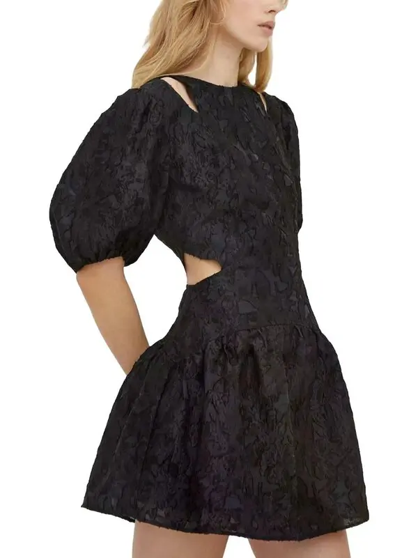 Day Birger Et Mikkelsen Puff-sleeve Cut-out Mini Dress - Black
