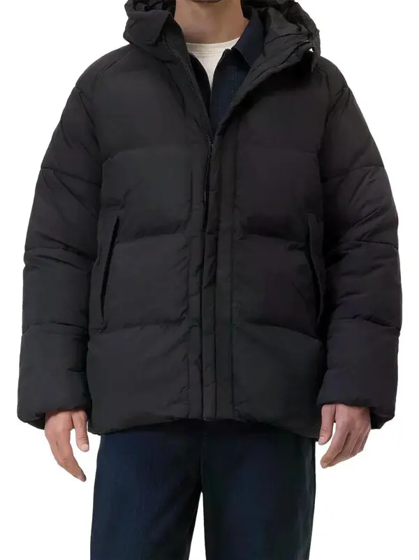 Closed Hooded Puffer Jacket - Black