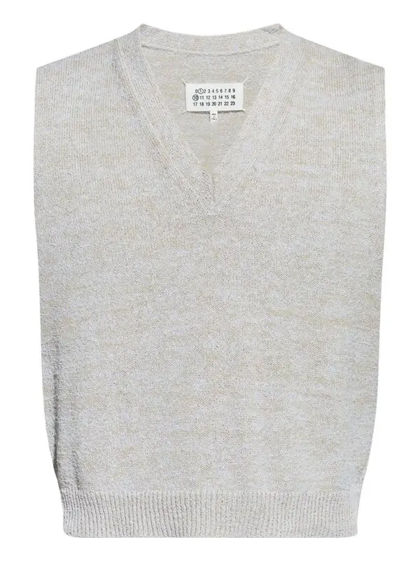 MAISON MARGIELA V-neck Knitted Vest - Grey