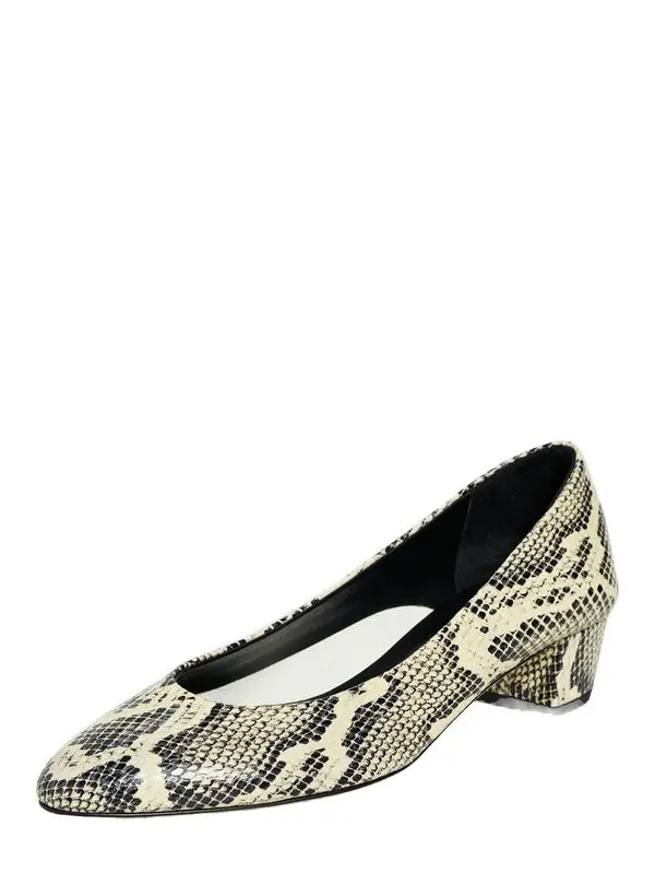 AeydĒ Helia Snake Print Heels - Creamy