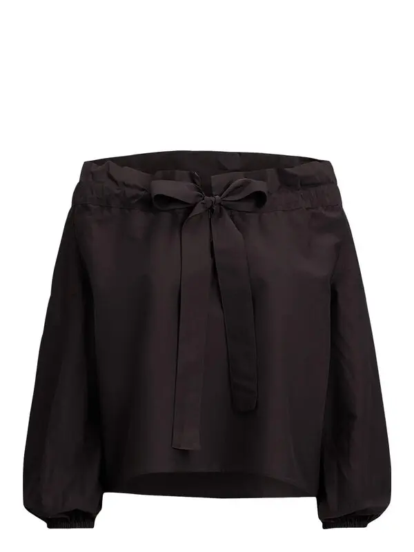 Ralph Lauren Cotton-silk Blouse With Ruffle Collar - Squire Brown X