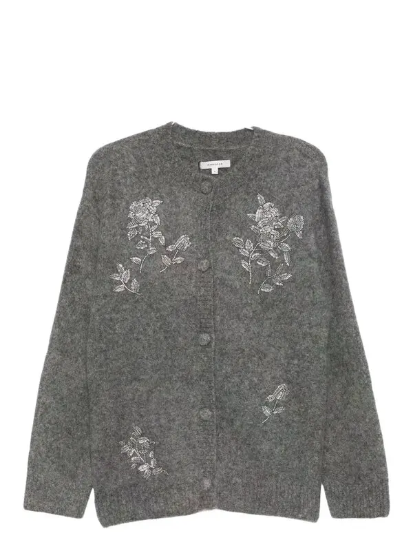 MARKGONG Floral-embellished Button Cardigan - Grey