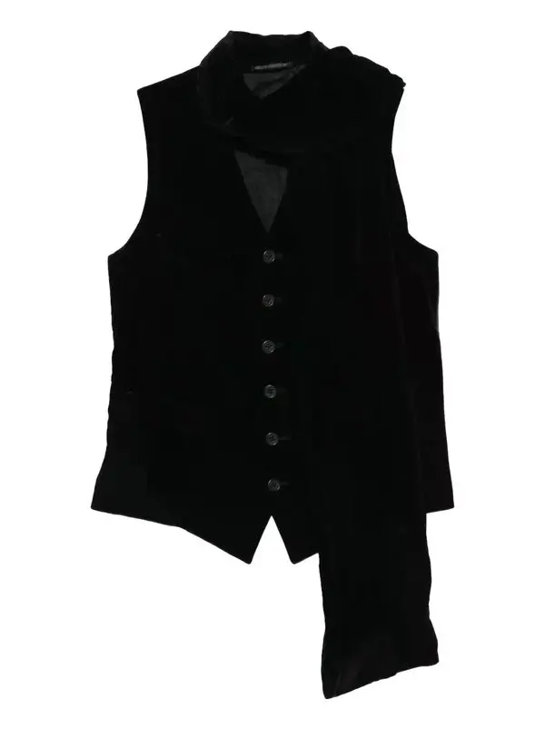 Yohji Yamamoto Velvet-finish Vest - Black